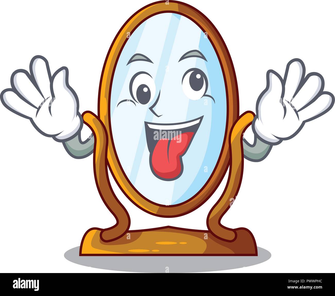 Crazy big dressing mirror isolated on mascot Stock Vector Image & Art ...