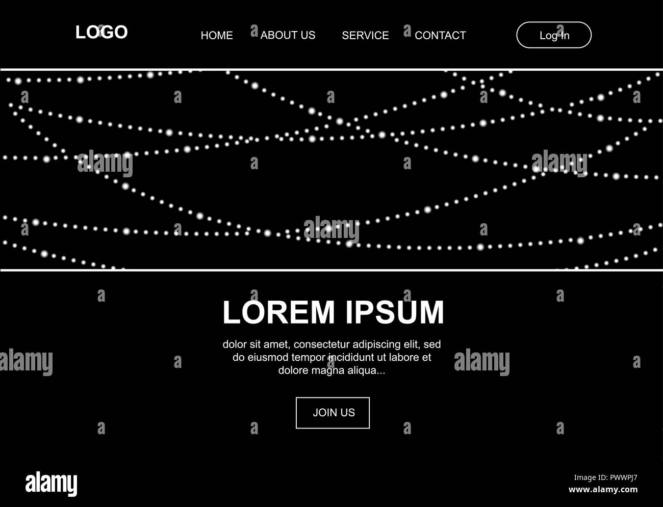 celebration lights, vector landing page template Stock Vector Image ...