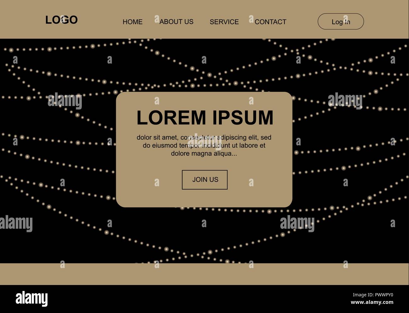 celebration lights, vector landing page template Stock Vector Image ...