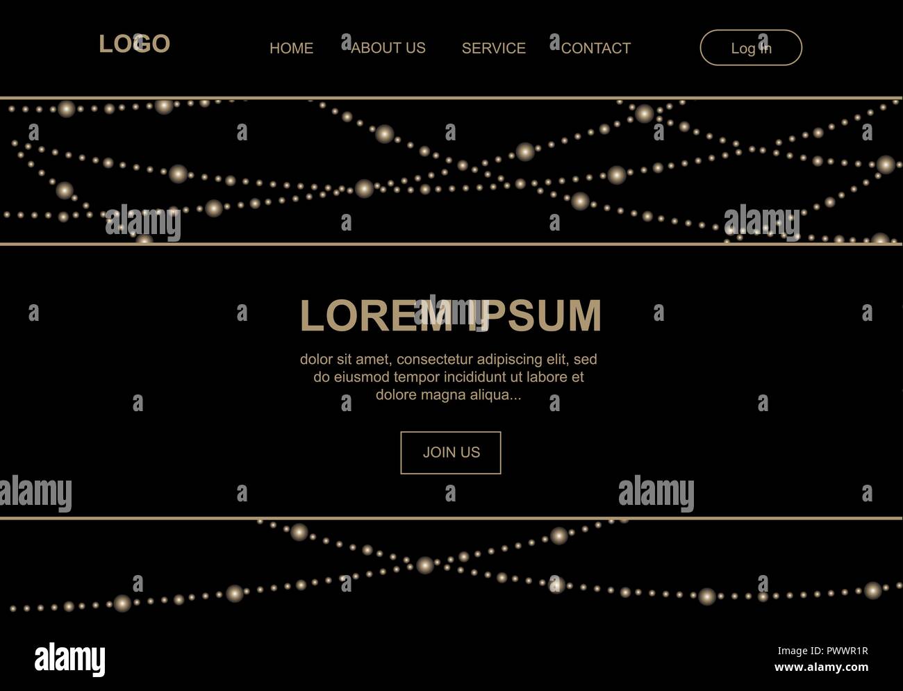 celebration lights, vector landing page template Stock Vector Image ...