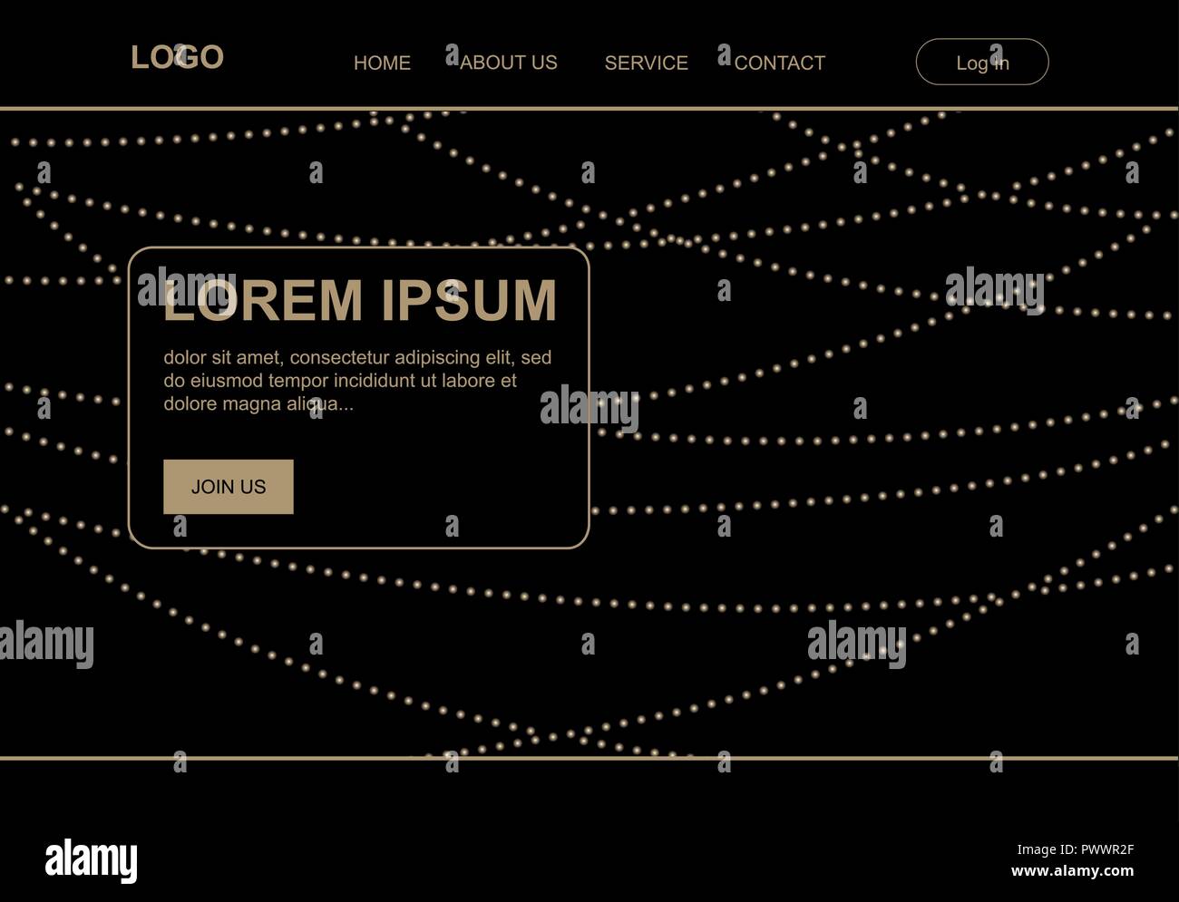 celebration lights, vector landing page template Stock Vector Image ...