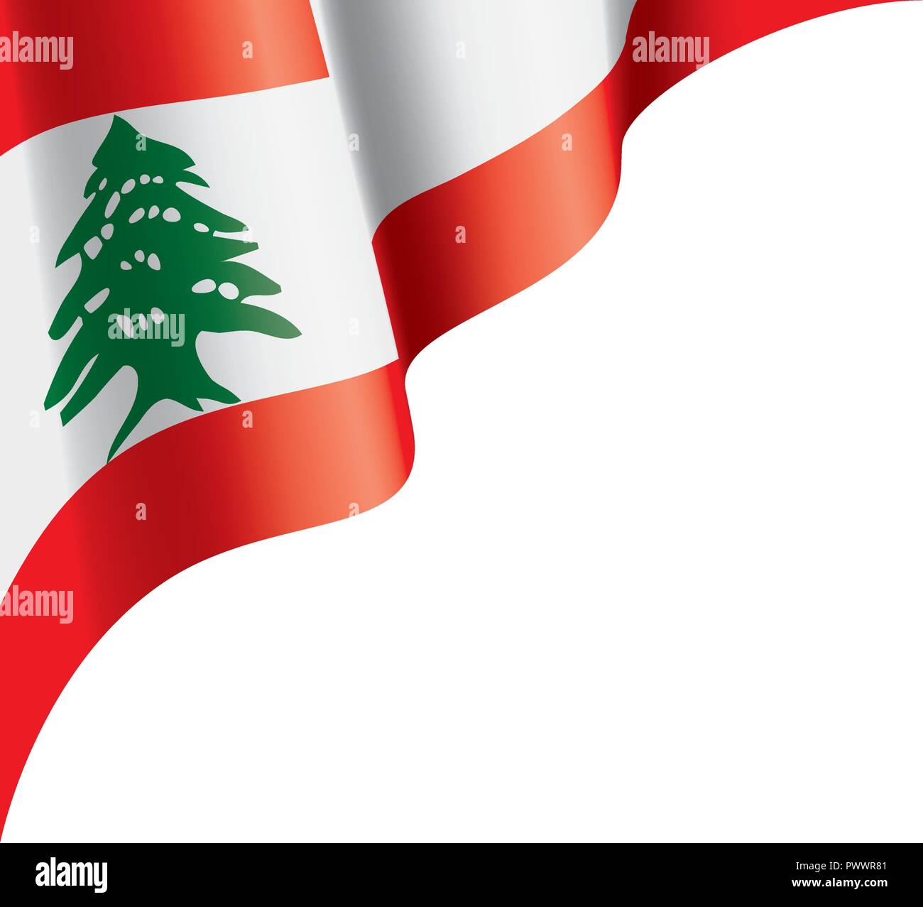 Lebanese flag, vector illustration on a white background Stock Vector ...