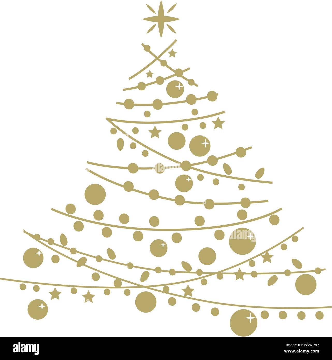 Xmas tree red ornaments Stock Vector Images - Alamy