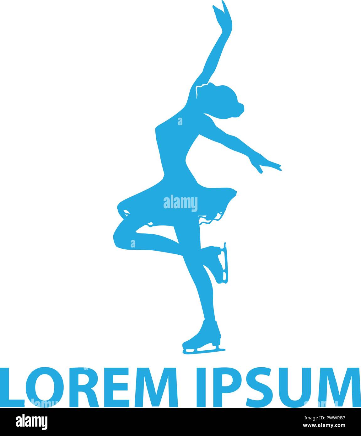 ice skating, young woman silhouette, logo icon Stock Vector Image & Art ...