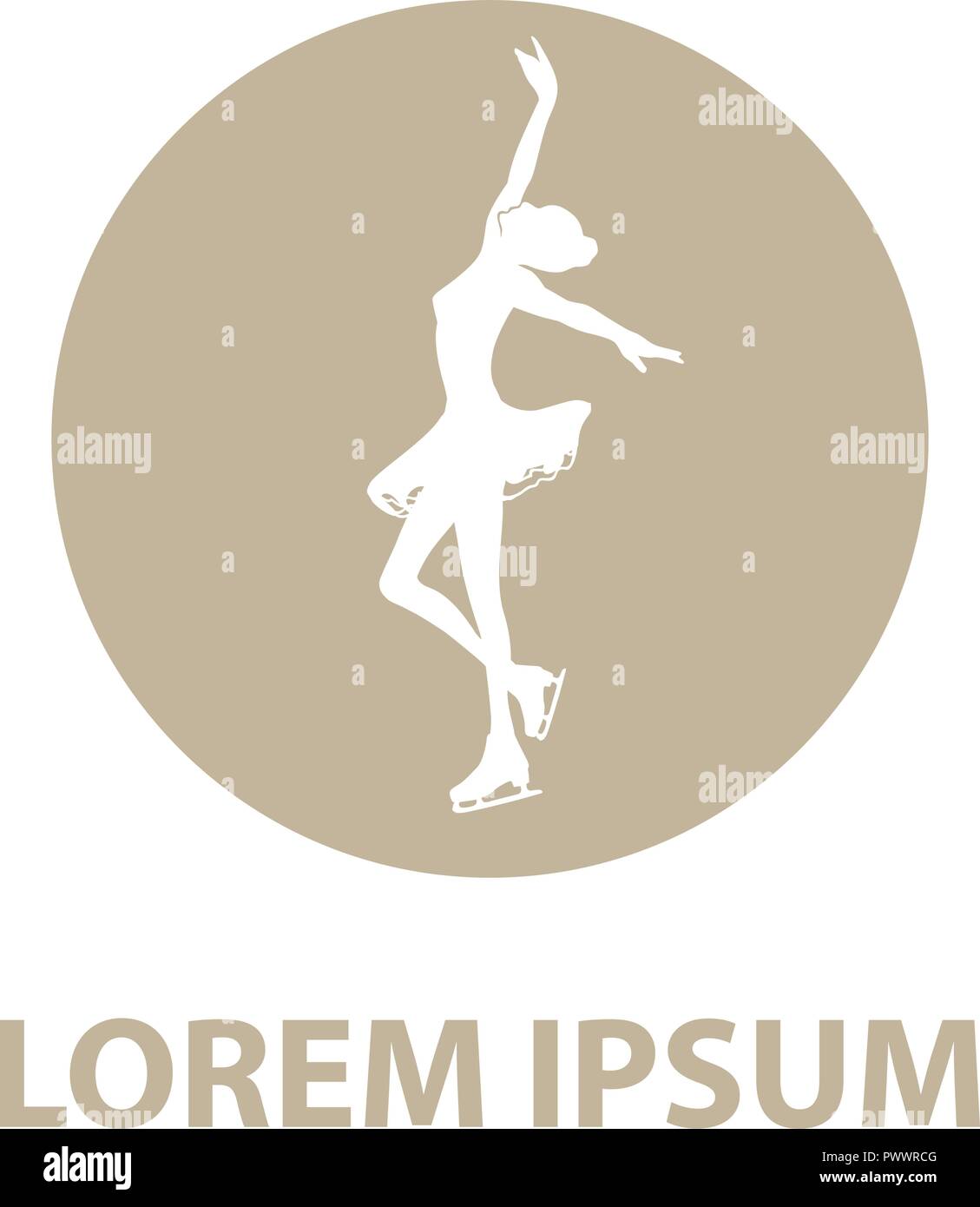 ice skating, young woman silhouette, logo icon Stock Vector Image & Art ...