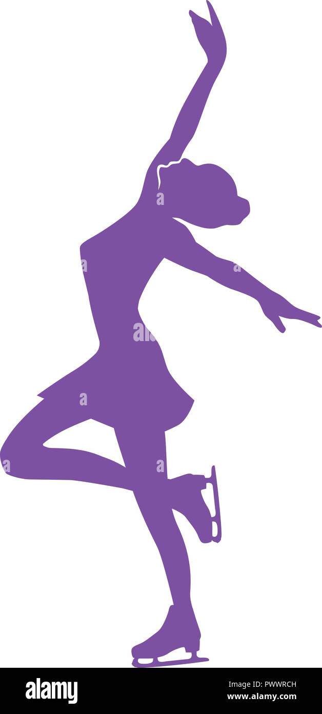 ice skating, young woman silhouette, logo icon Stock Vector Image & Art ...