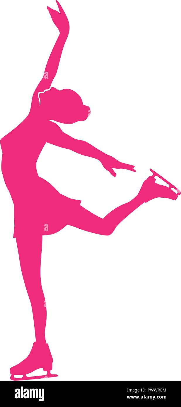 ice skating, young woman silhouette, logo icon Stock Vector Image & Art ...