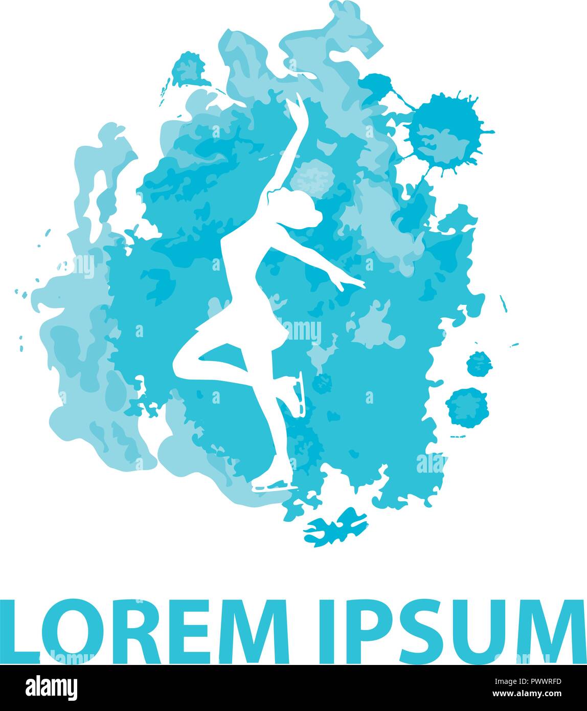 ice skating, young woman silhouette, logo icon Stock Vector Image & Art ...