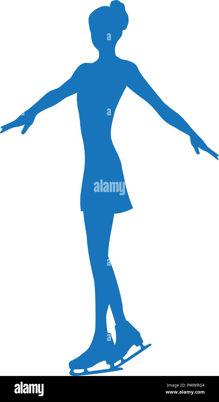 ice skating, young woman silhouette, logo icon Stock Vector Image & Art ...