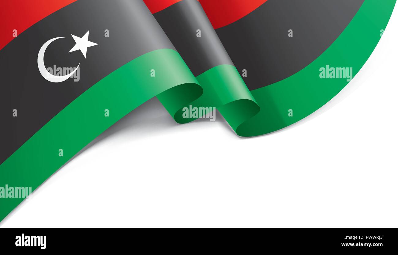 Libya flag, vector illustration on a white background Stock Vector ...