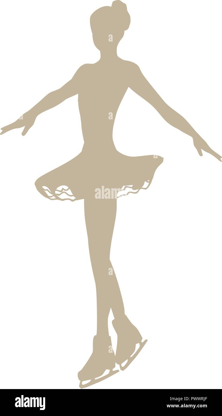 ice skating, young woman silhouette, logo icon Stock Vector Image & Art ...