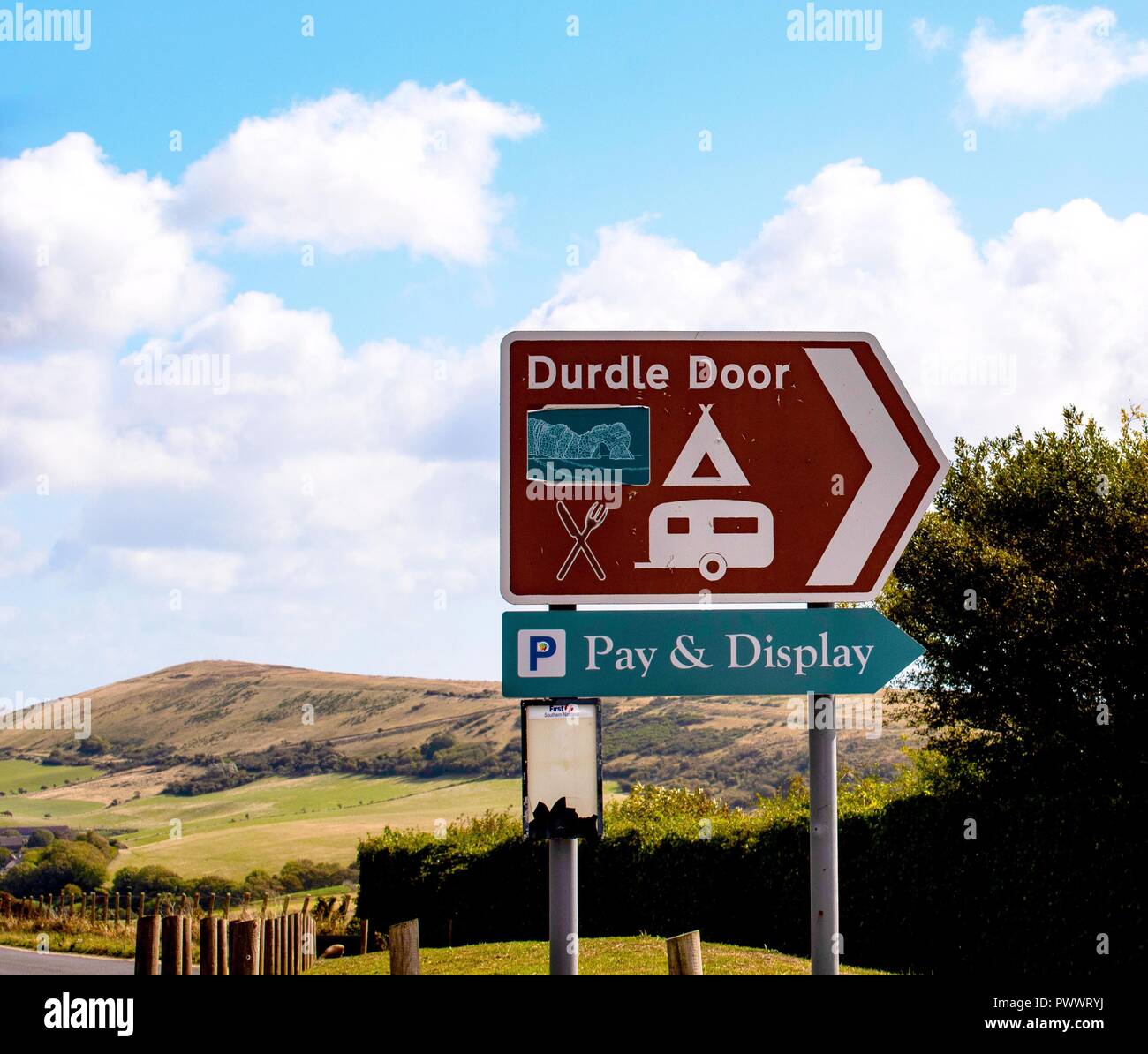 Road sign to Durdle door Stock Photo - Alamy