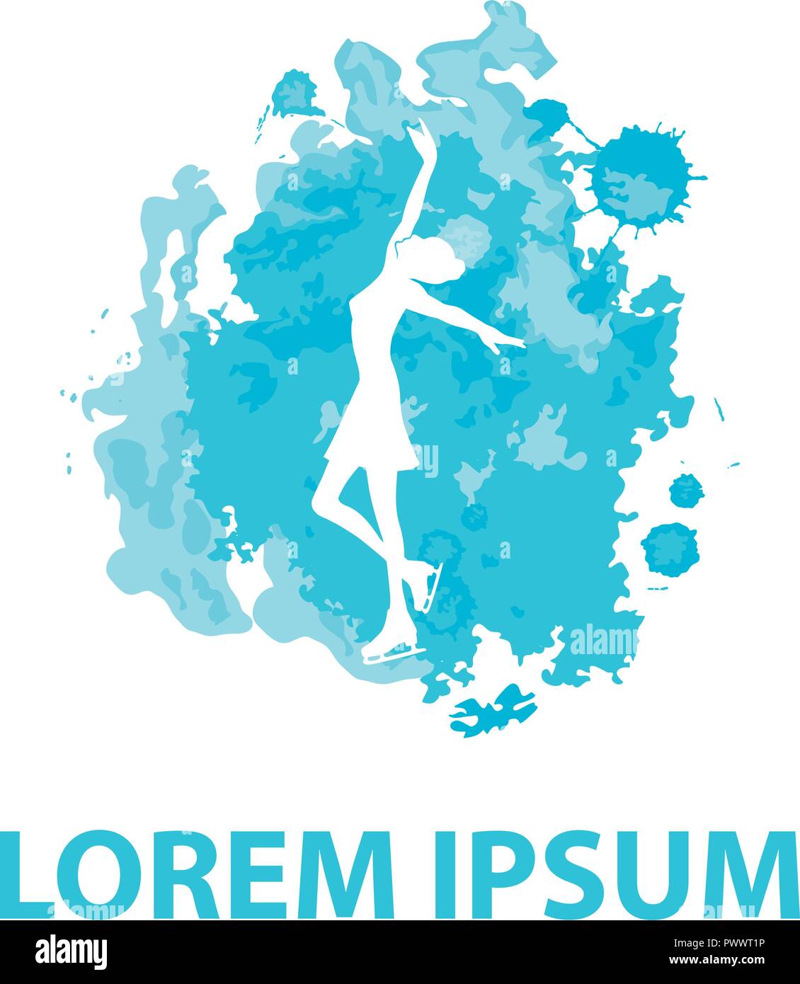 ice skating, young woman silhouette, logo icon Stock Vector Image & Art ...
