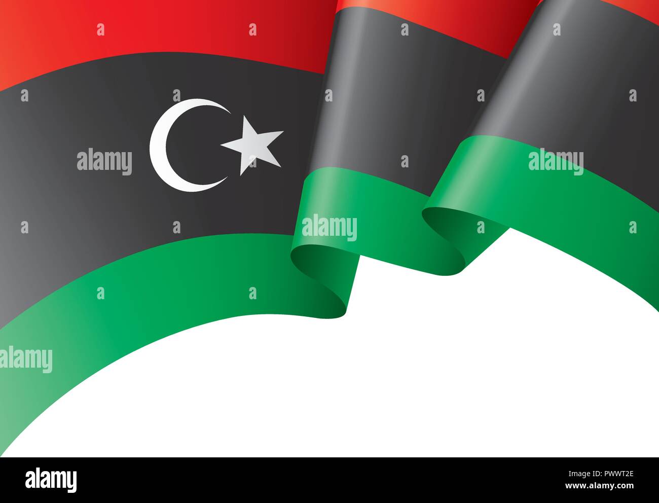 Libya flag, vector illustration on a white background Stock Vector ...