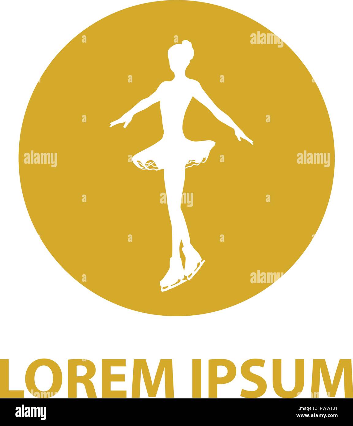 ice skating, young woman silhouette, logo icon Stock Vector Image & Art ...