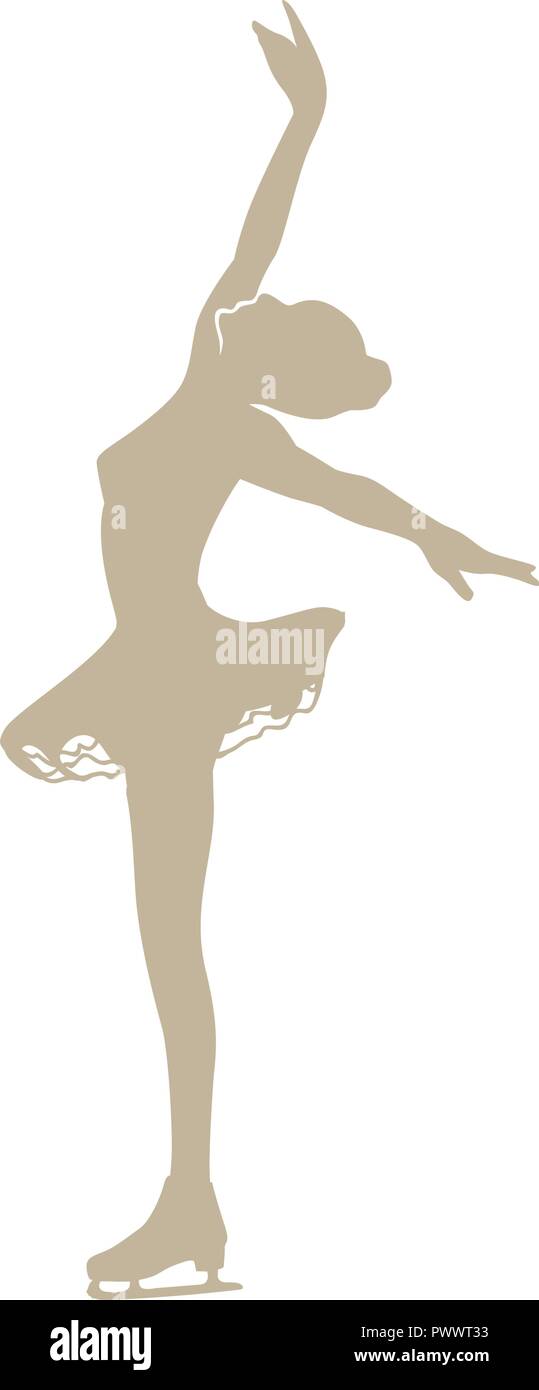 ice skating, young woman silhouette, logo icon Stock Vector Image & Art ...