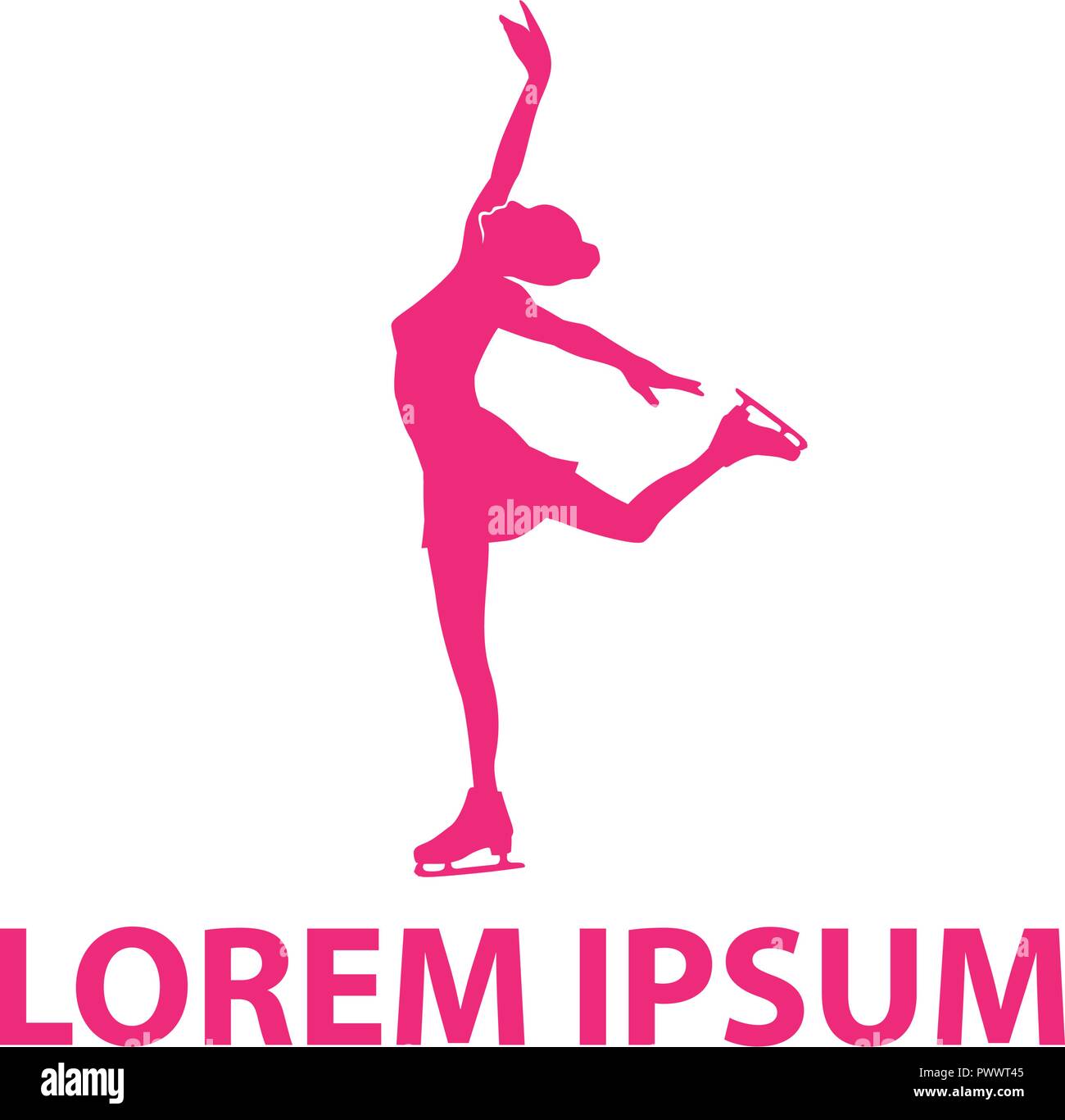 ice skating, young woman silhouette, logo icon Stock Vector Image & Art ...