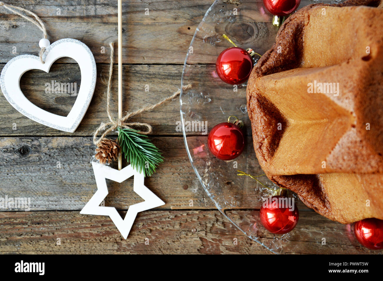 Christmas is coming, Christmas objects and Pandoro Stock Photo - Alamy