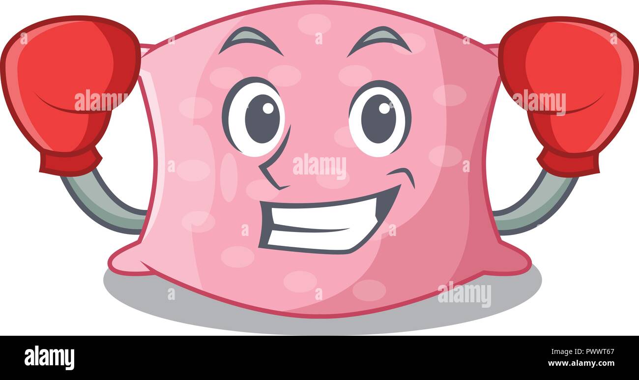 Boxing character cute pillows on the mattress Stock Vector Image & Art ...