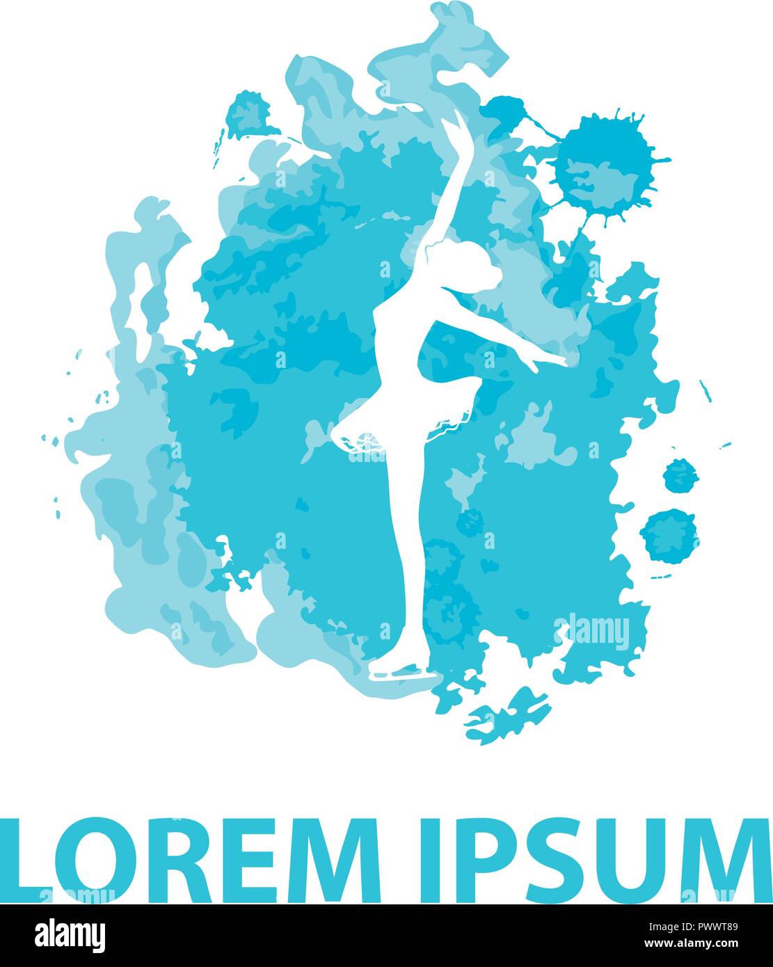 ice skating, young woman silhouette, logo icon Stock Vector Image & Art ...