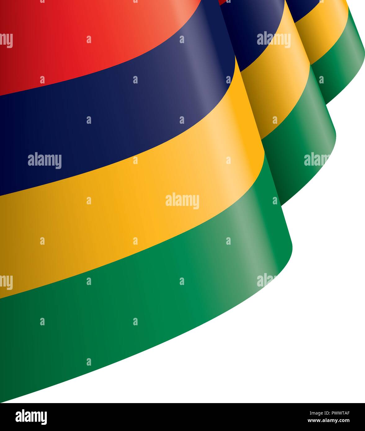 Mauritius flag, vector illustration on a white background Stock Vector ...