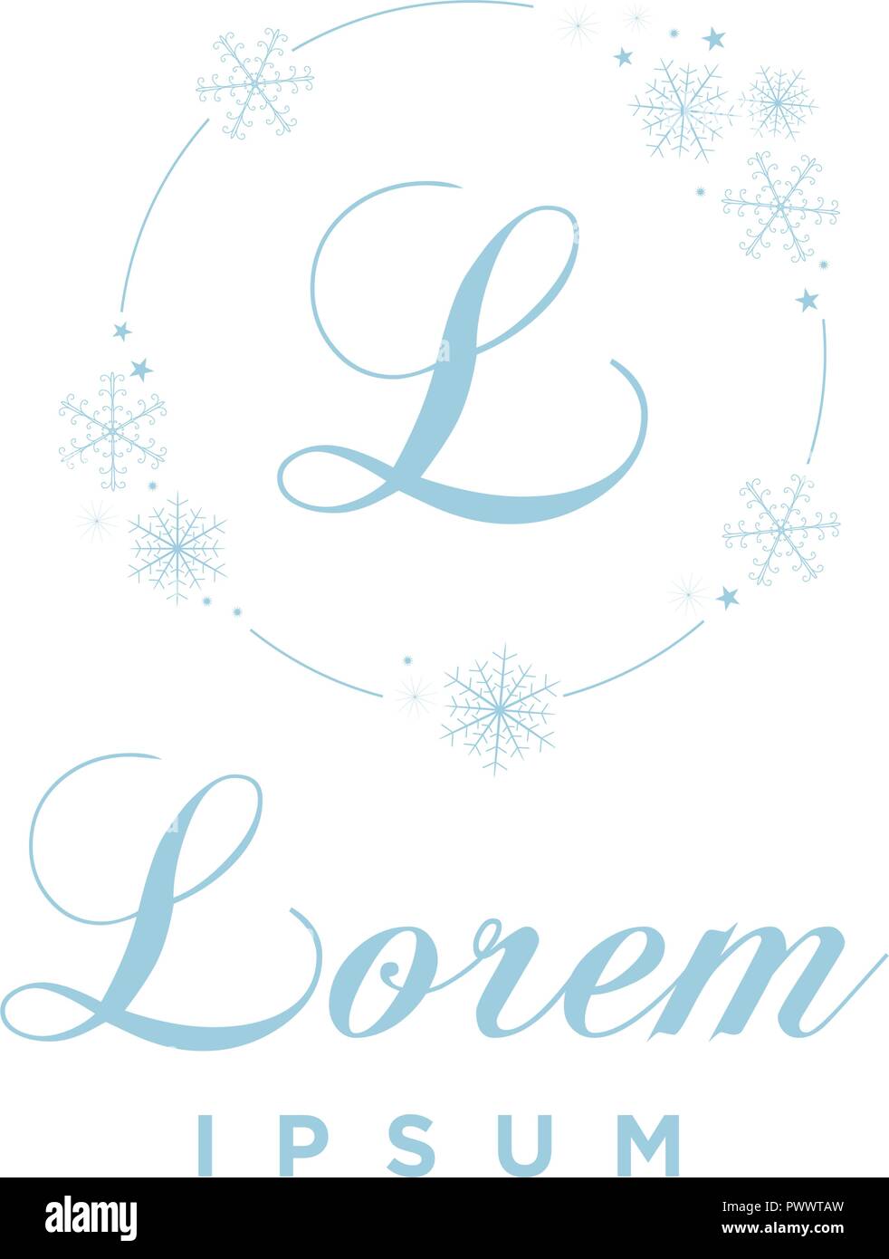 Blue snowflake label Stock Vector Images - Alamy