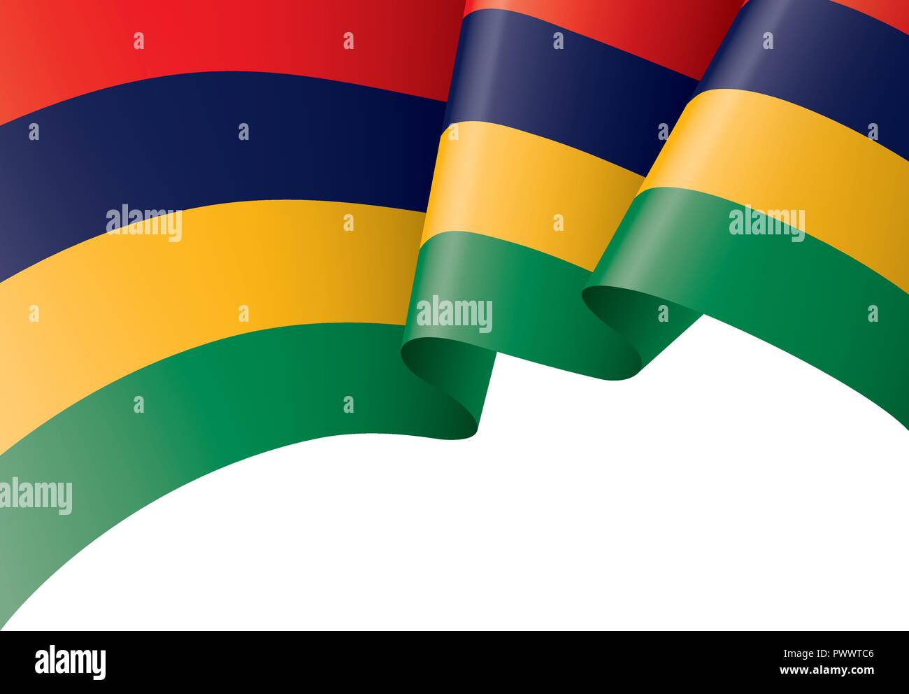 Mauritius flag, vector illustration on a white background Stock Vector ...