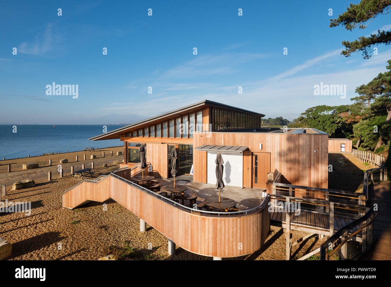 Lepe Beach cafe and visitor centre called The Look Out at Lepe in The ...