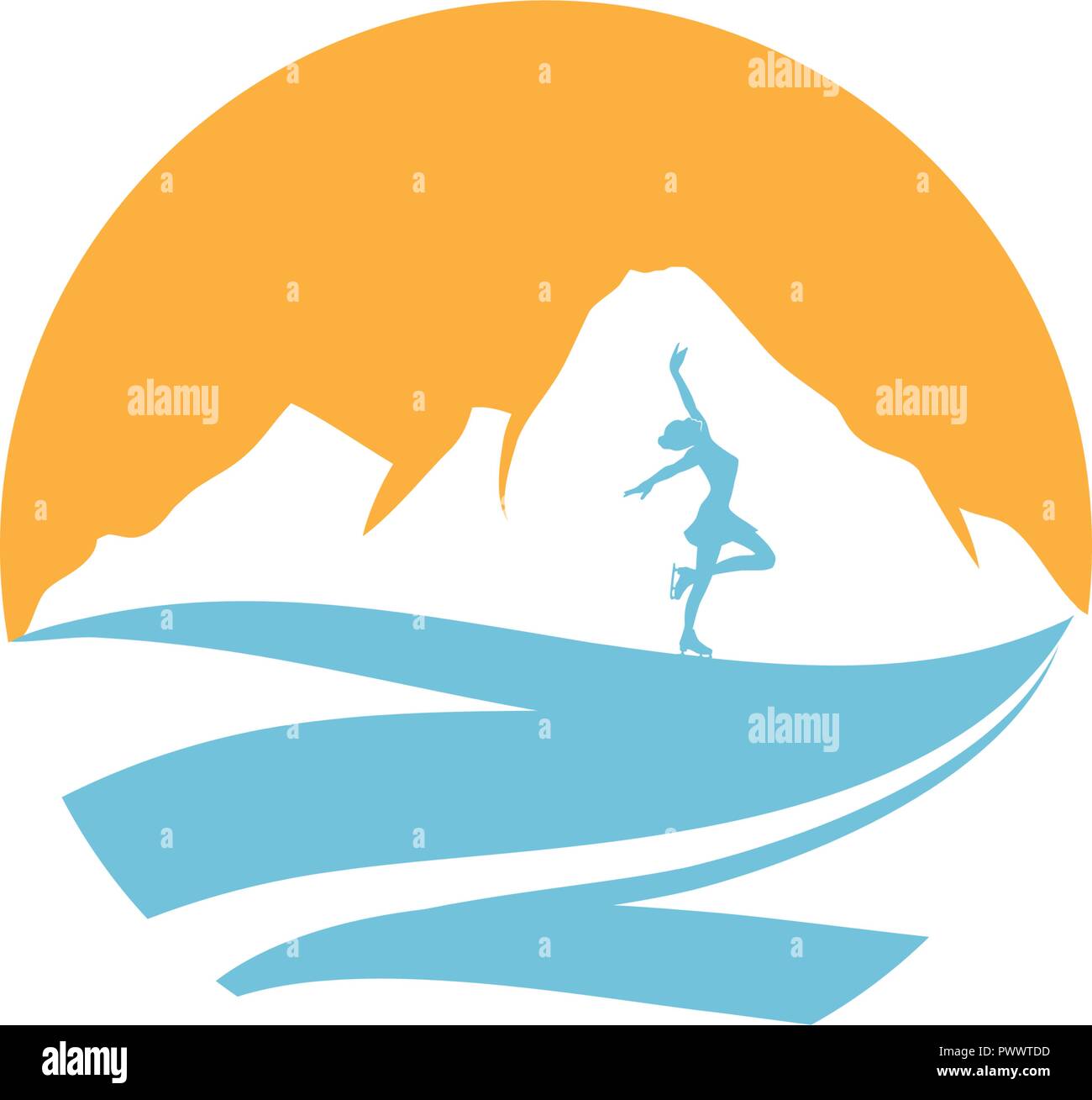 Ice skating vector hi-res stock photography and images - Alamy