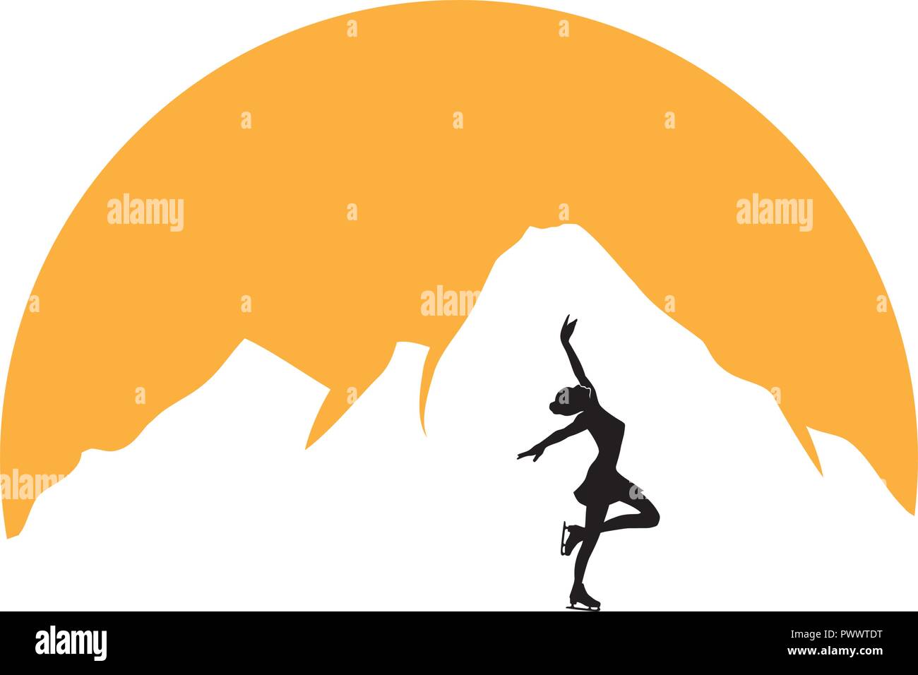 Female ice skating vector hi-res stock photography and images - Alamy