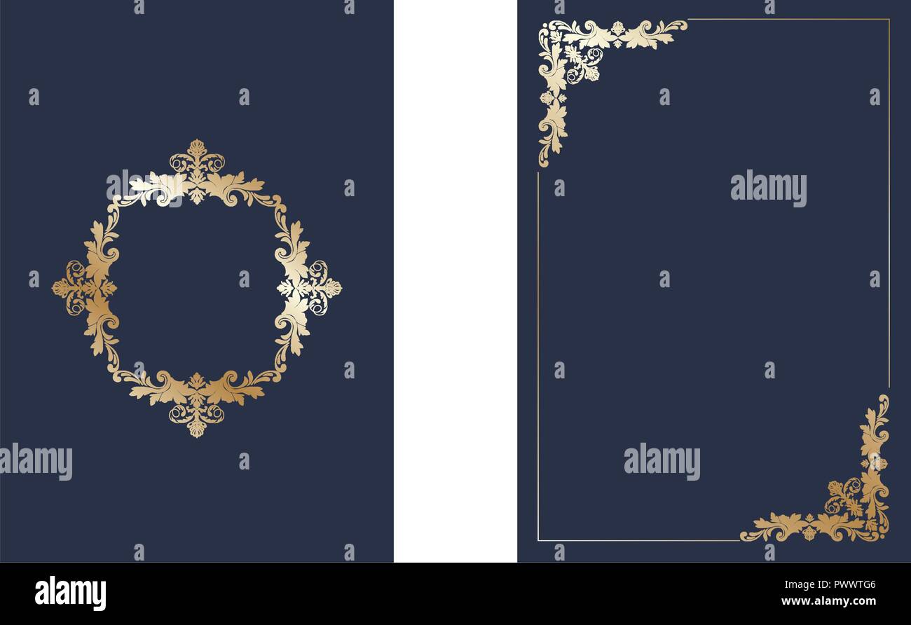luxury gold invitation frames Stock Vector Image & Art - Alamy
