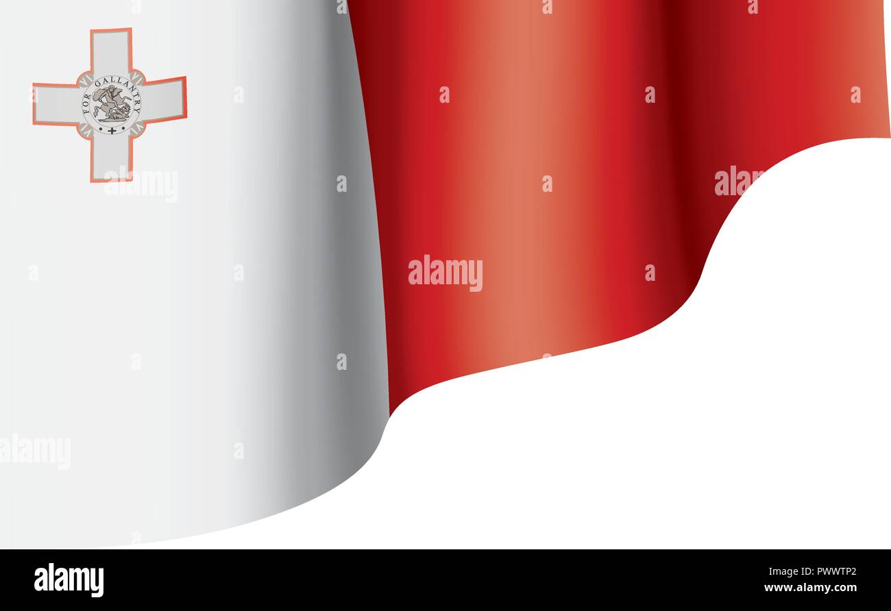 Malta flag, vector illustration on a white background Stock Vector ...