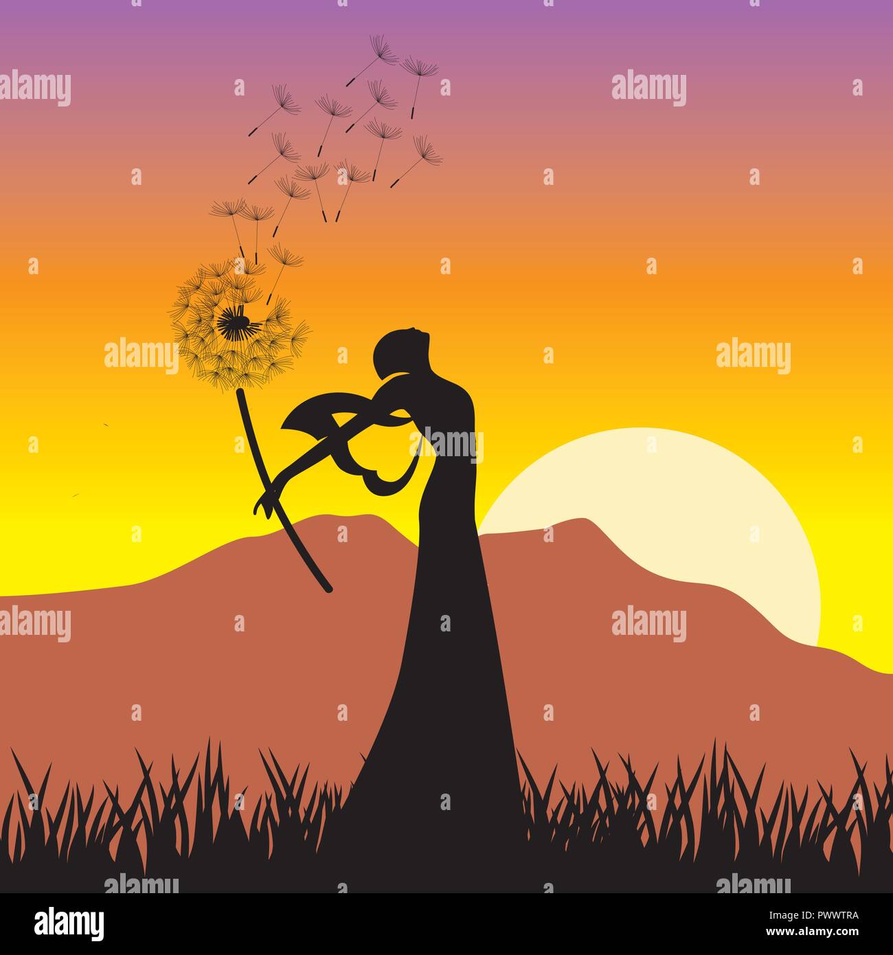 Girl holding spring poster hi-res stock photography and images - Alamy