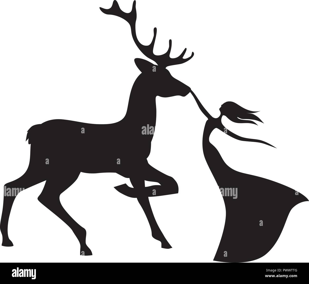 Woman with deer Cut Out Stock Images & Pictures - Alamy
