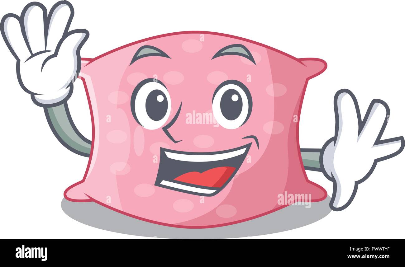 Waving cartoon cute pillow decorated in sofa Stock Vector Image & Art ...