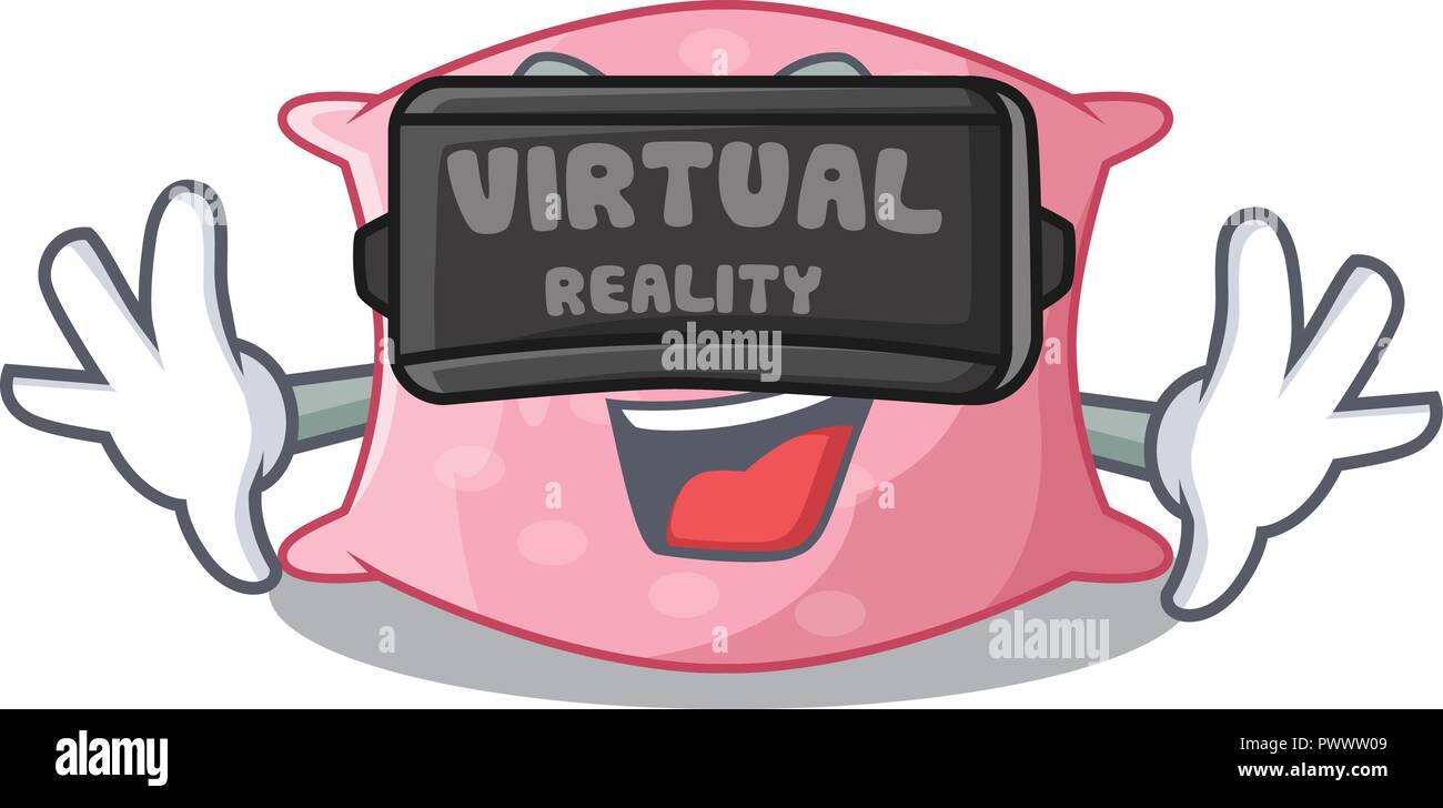 Virtual reality cartoon cute pillow next to bed Stock Vector Image ...