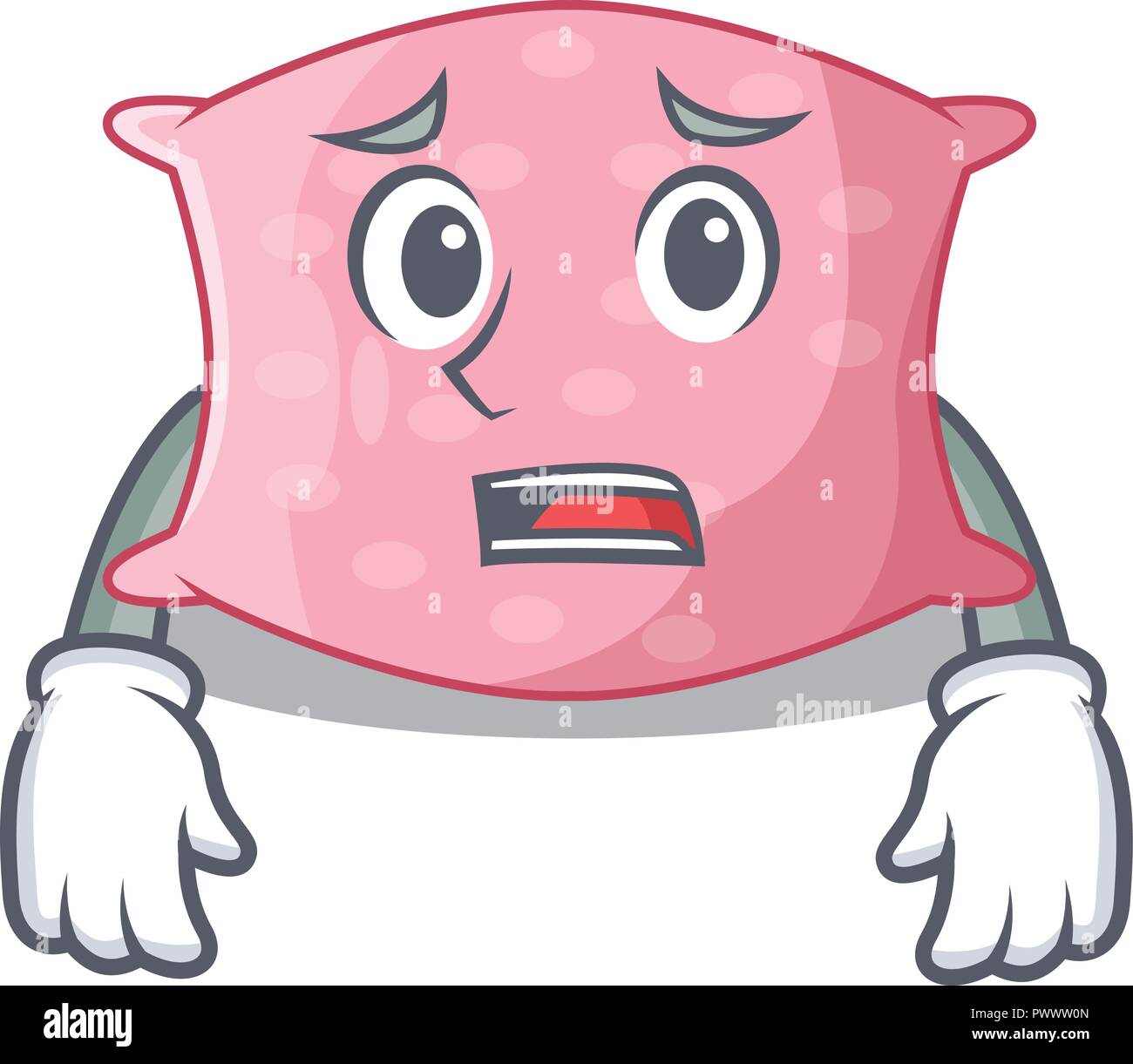 Afraid cartoon cute pillow next to bed Stock Vector Image & Art - Alamy