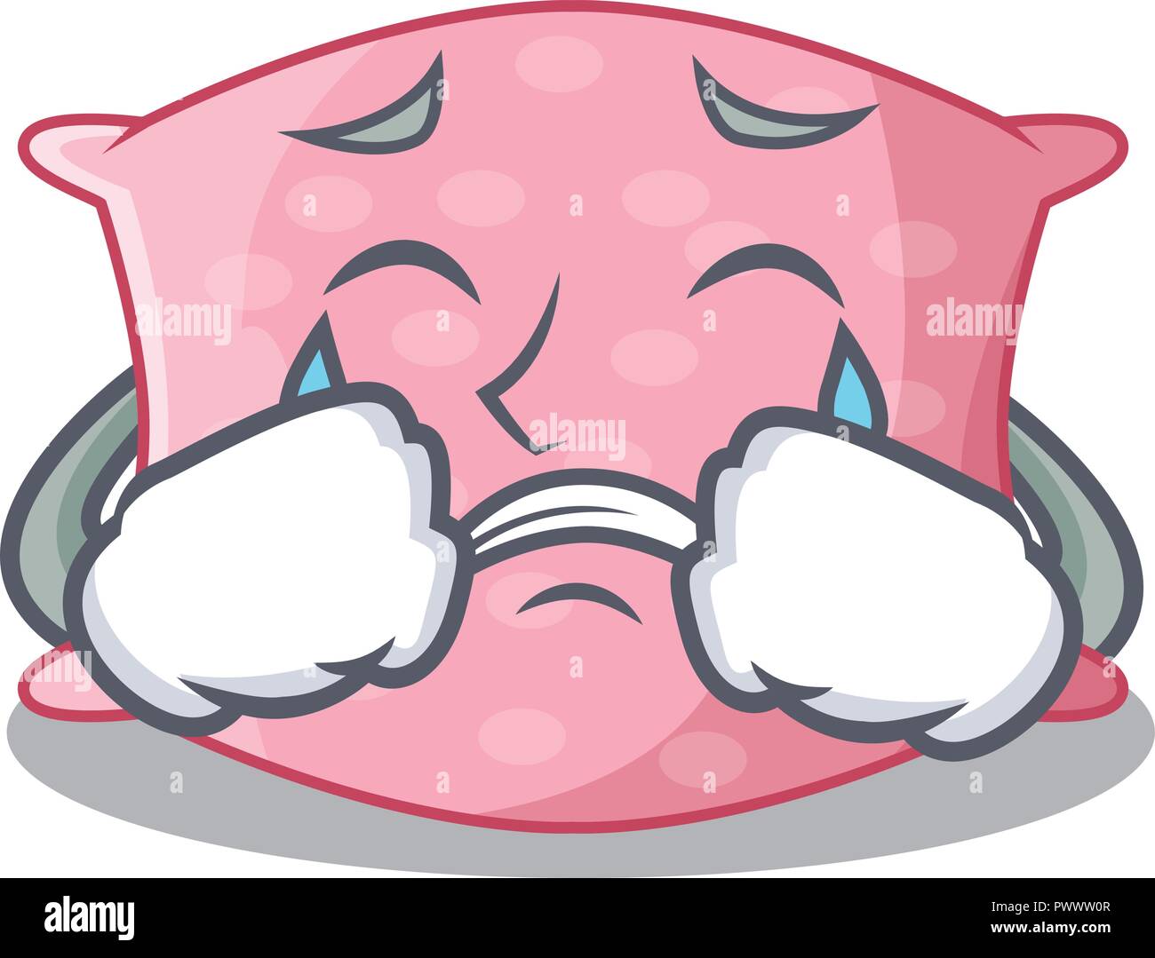 Crying cartoon cute pillow next to bed Stock Vector Image & Art - Alamy