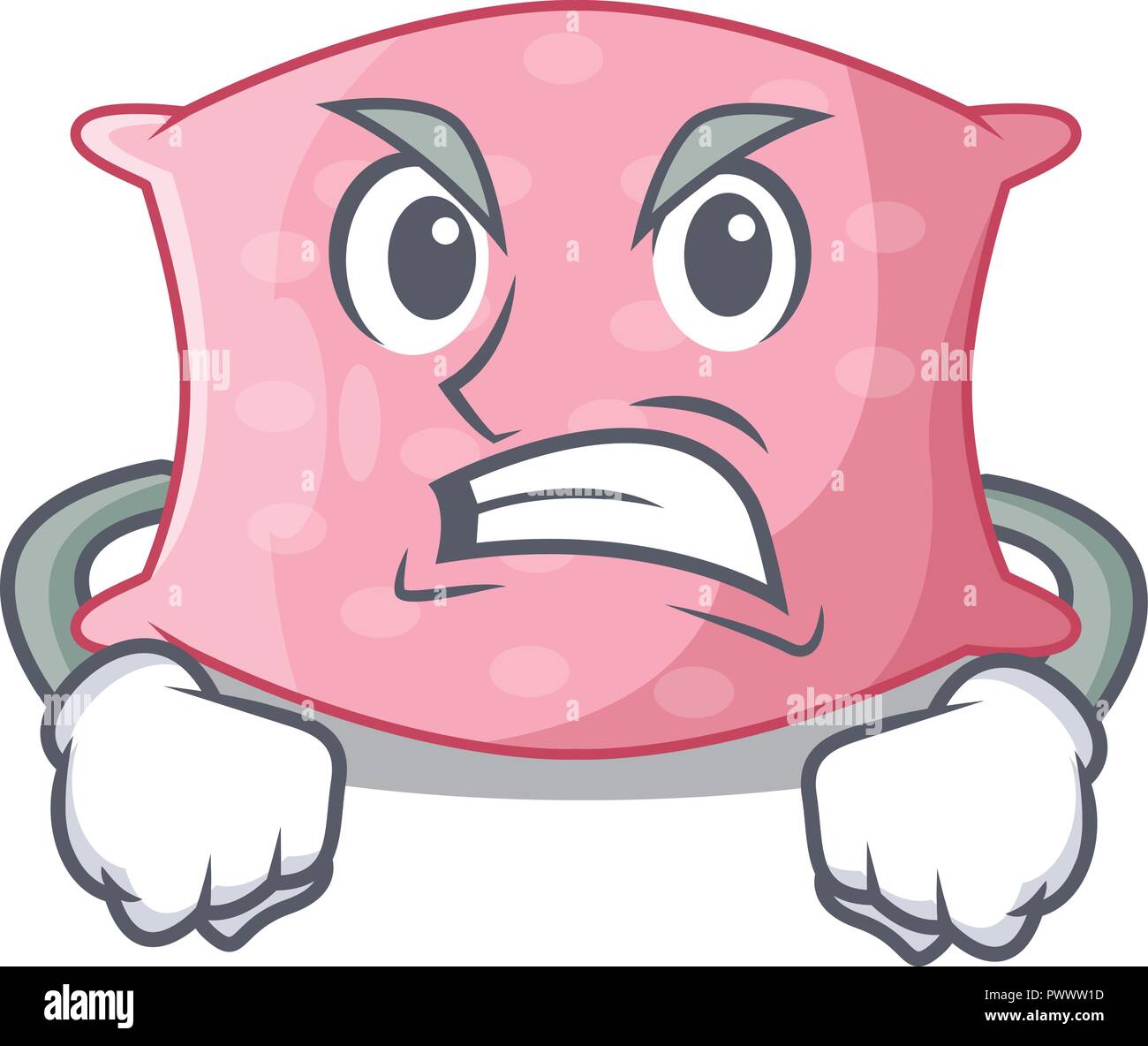 Angry cartoon cute pillow next to bed Stock Vector Image & Art - Alamy