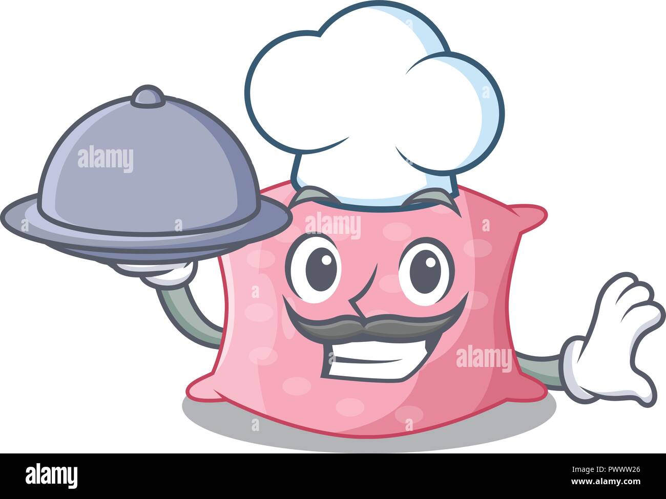 Chef with food cartoon cute pillow next to bed Stock Vector Image & Art ...