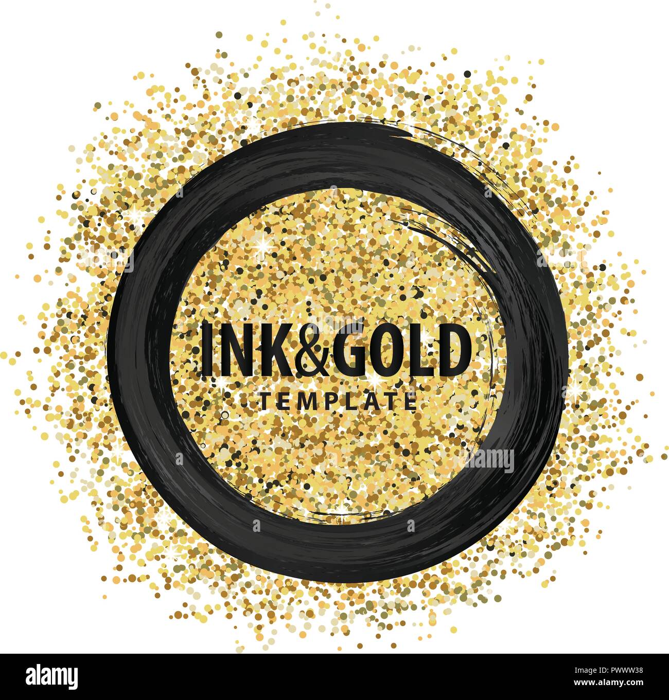 Round frame black paint Stock Vector Images - Alamy