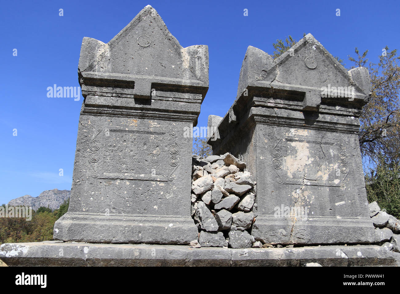 Sidyma Ancient City (Dodurga Village) in Lycia, Turkey. The site has ...