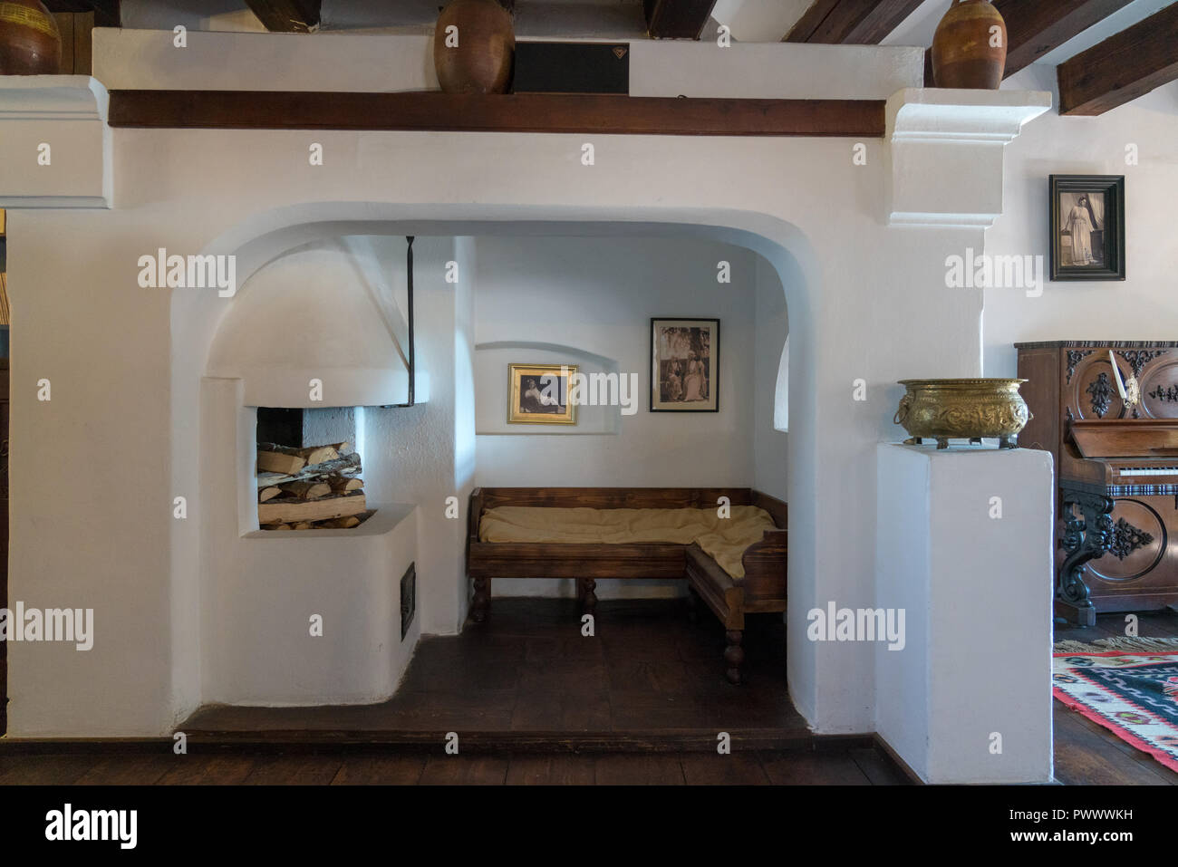 BRAN, TRANSYLVANIA/ROMANIA - SEPTEMBER 20 : Interior view of Dracula's ...