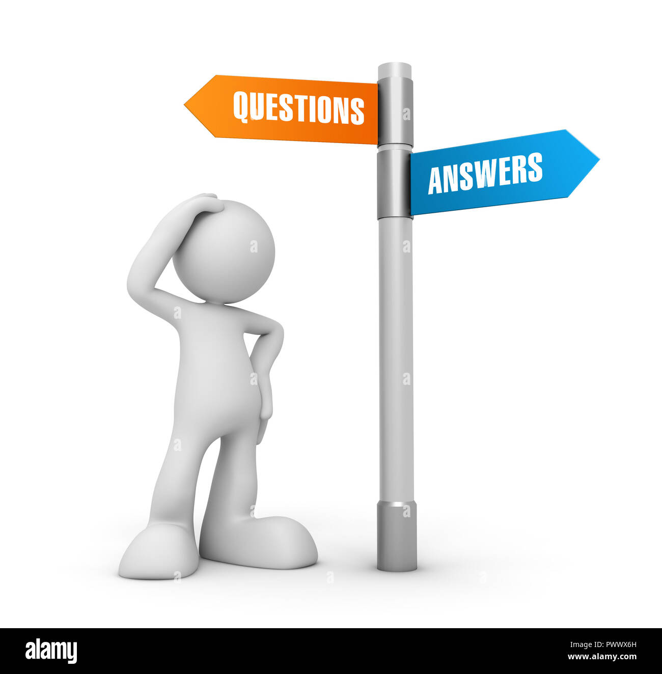 3d people man directional sign hi-res stock photography and images - Alamy