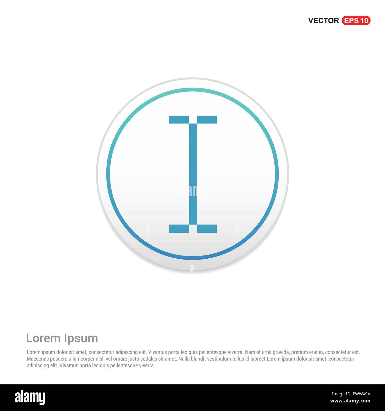 Text Cursor Icon - white circle button Stock Vector Image & Art - Alamy
