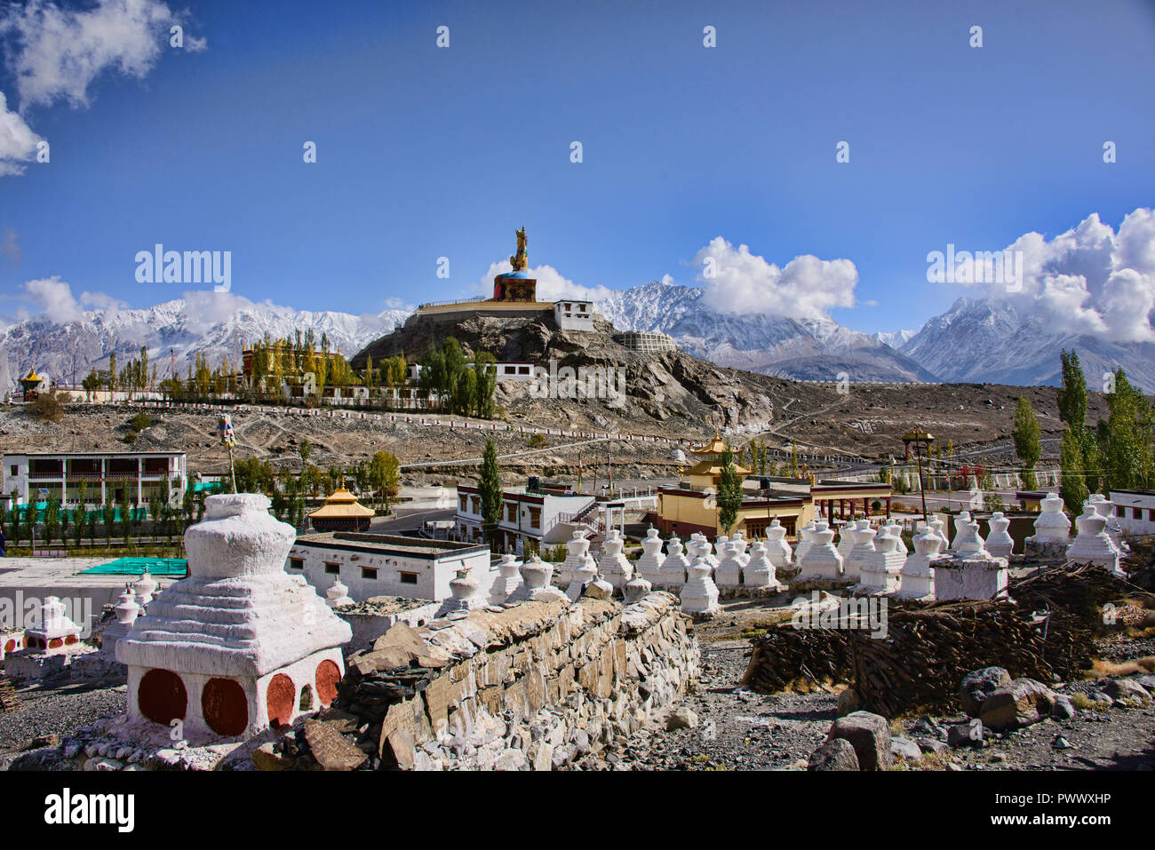 Diskit Monastery, Maitreya Buddha , India, Ladakh, Nubra Valley ...
