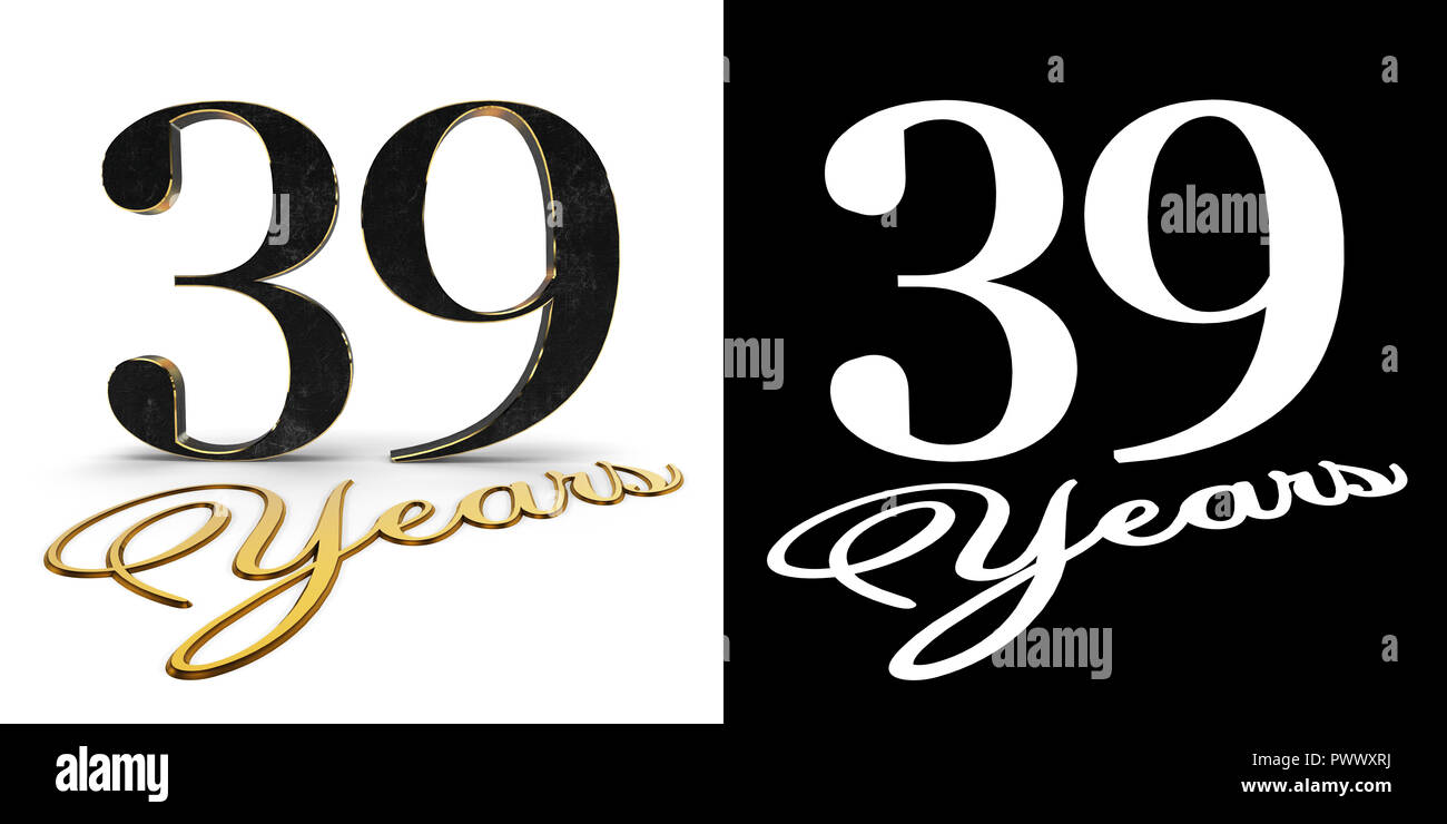 Golden number thirty nine (number 39) and the inscription years with ... Golden number thirty nine (number 39) and the inscription years with ...