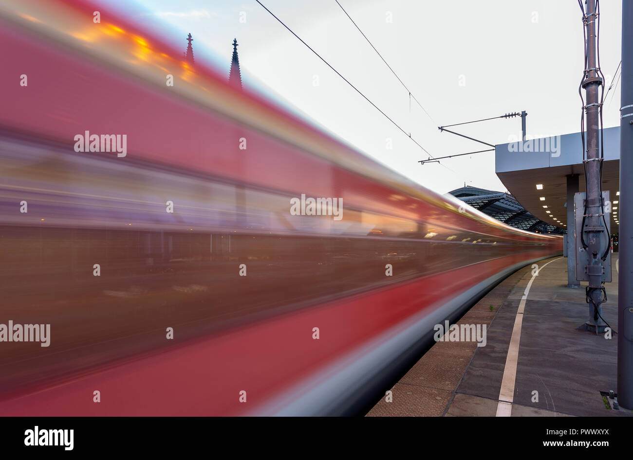 train in motion, Cologne Stock Photo - Alamy