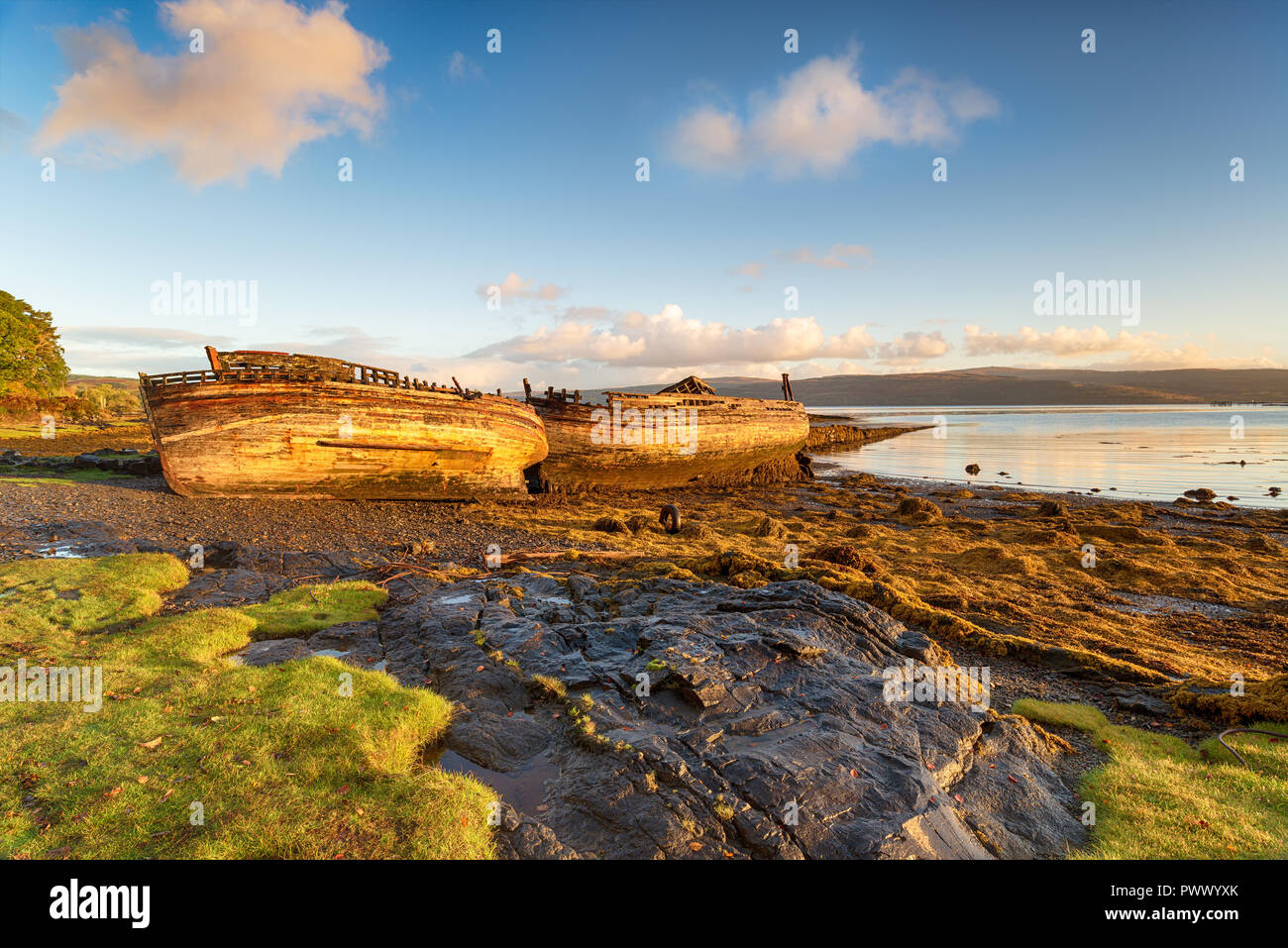 Old fishing boats salen isle of mull hi-res stock photography and ...