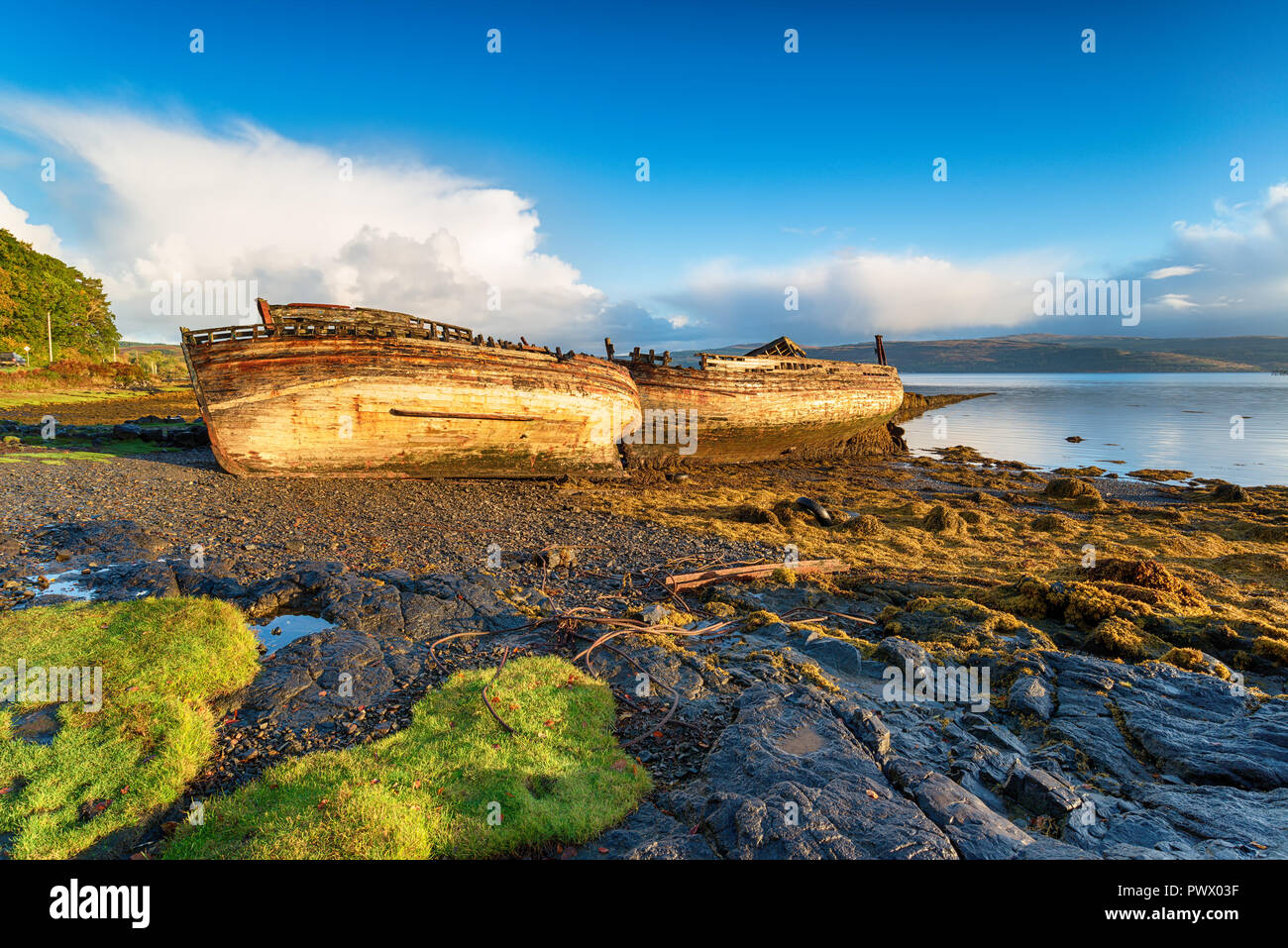 Old fishing boats salen isle of mull hi-res stock photography and ...